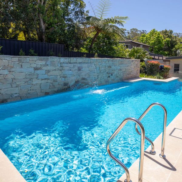 Northern Beaches Swimming pool design with glass window, lap pool